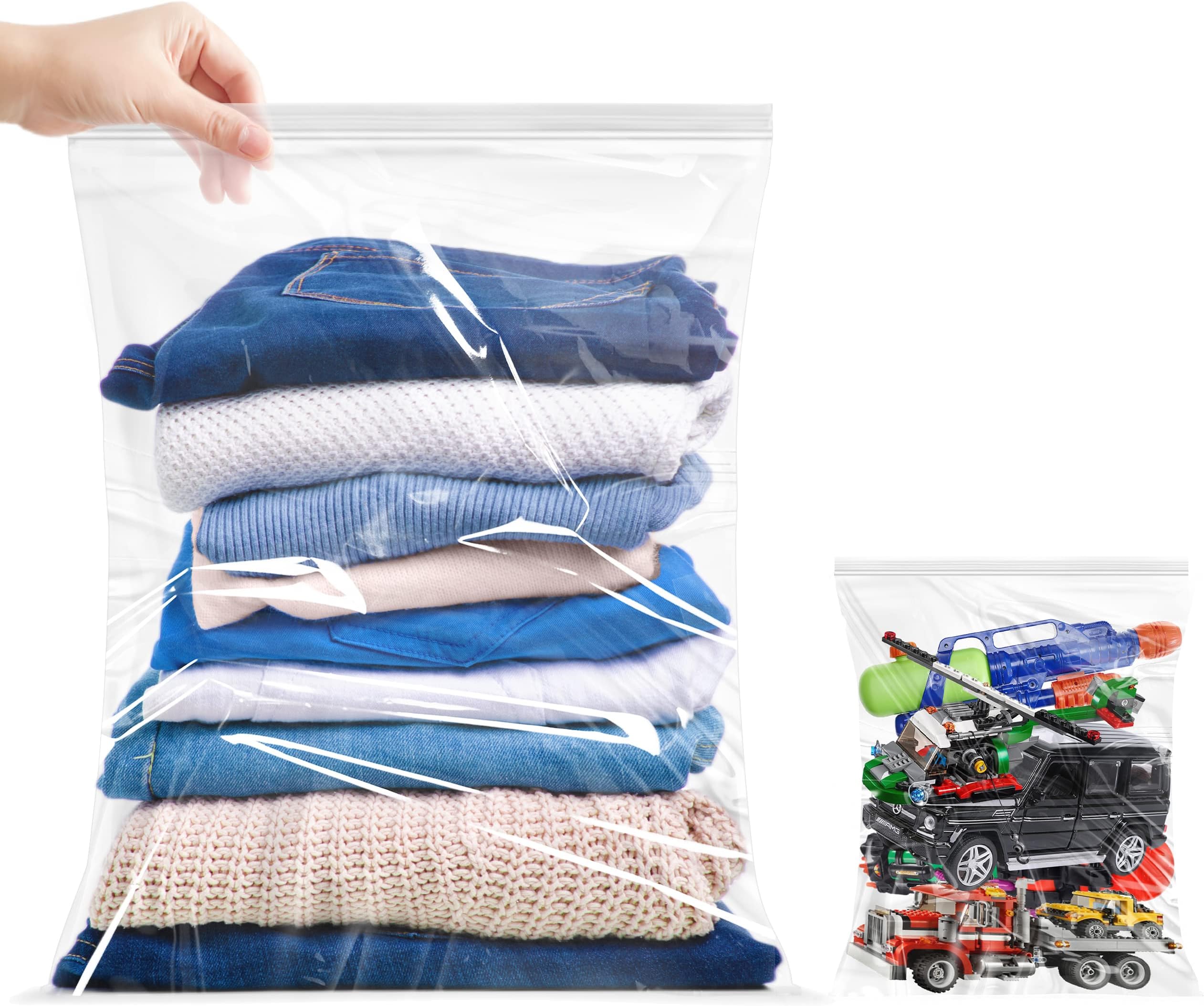 Amazon.com: Extra Large Super Big Bags, Jumbo Clear Storage Plastic ...