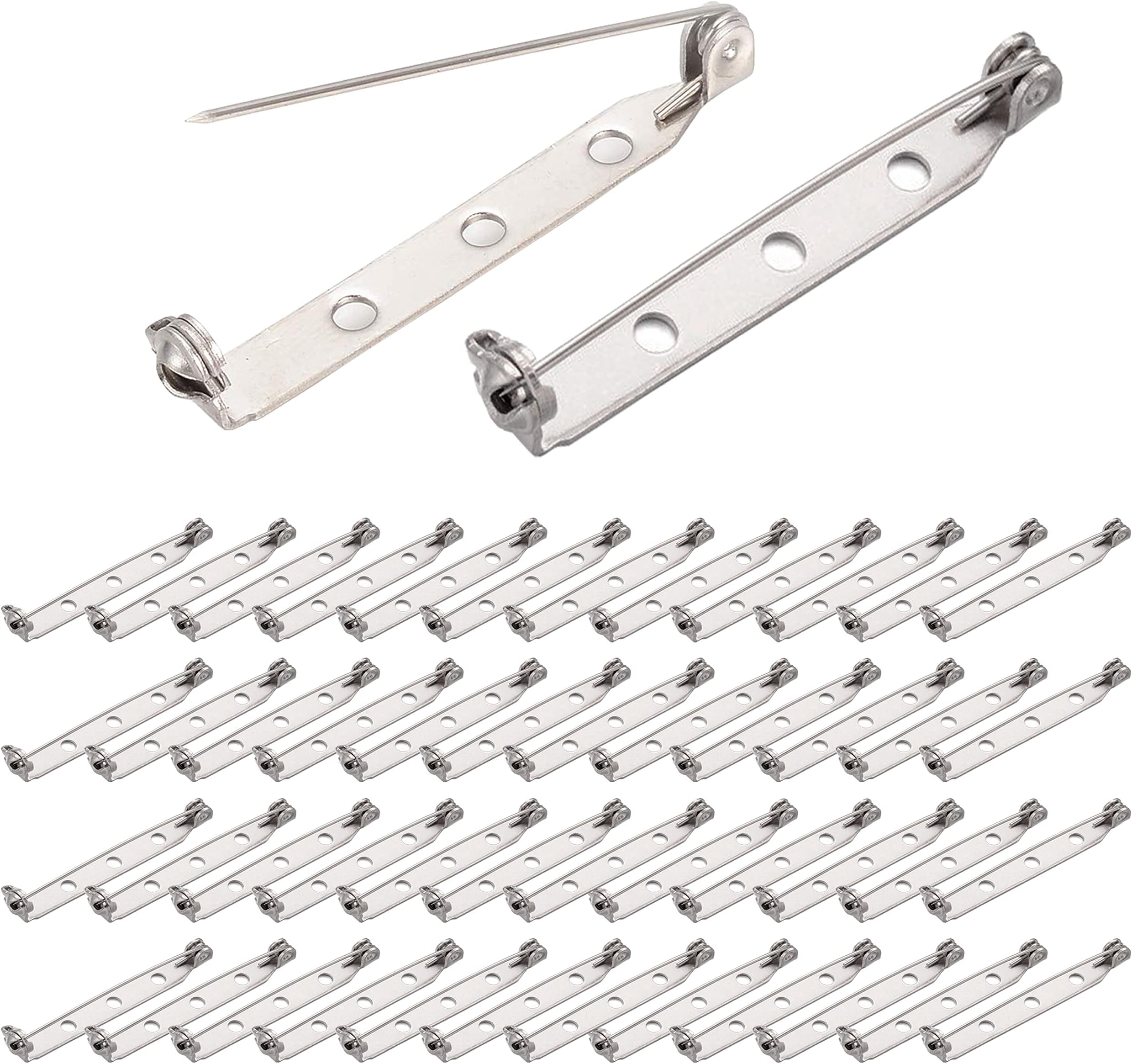 Amazon.com: BEADNOVA Brooch Pin Back 60pcs Bar Pin Back 1.5 Inch Clasp ...