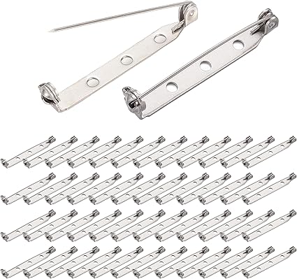 Amazon.com: BEADNOVA Brooch Pin Back 60pcs Bar Pin Back 1.5 Inch Clasp ...