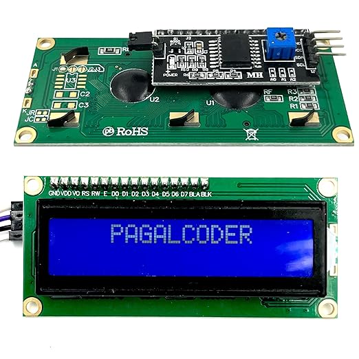 PAGALCODER | 16x2 LCD Display with I2C Module | Compatatable with Arduno UNO, MEGA, Nanao ...