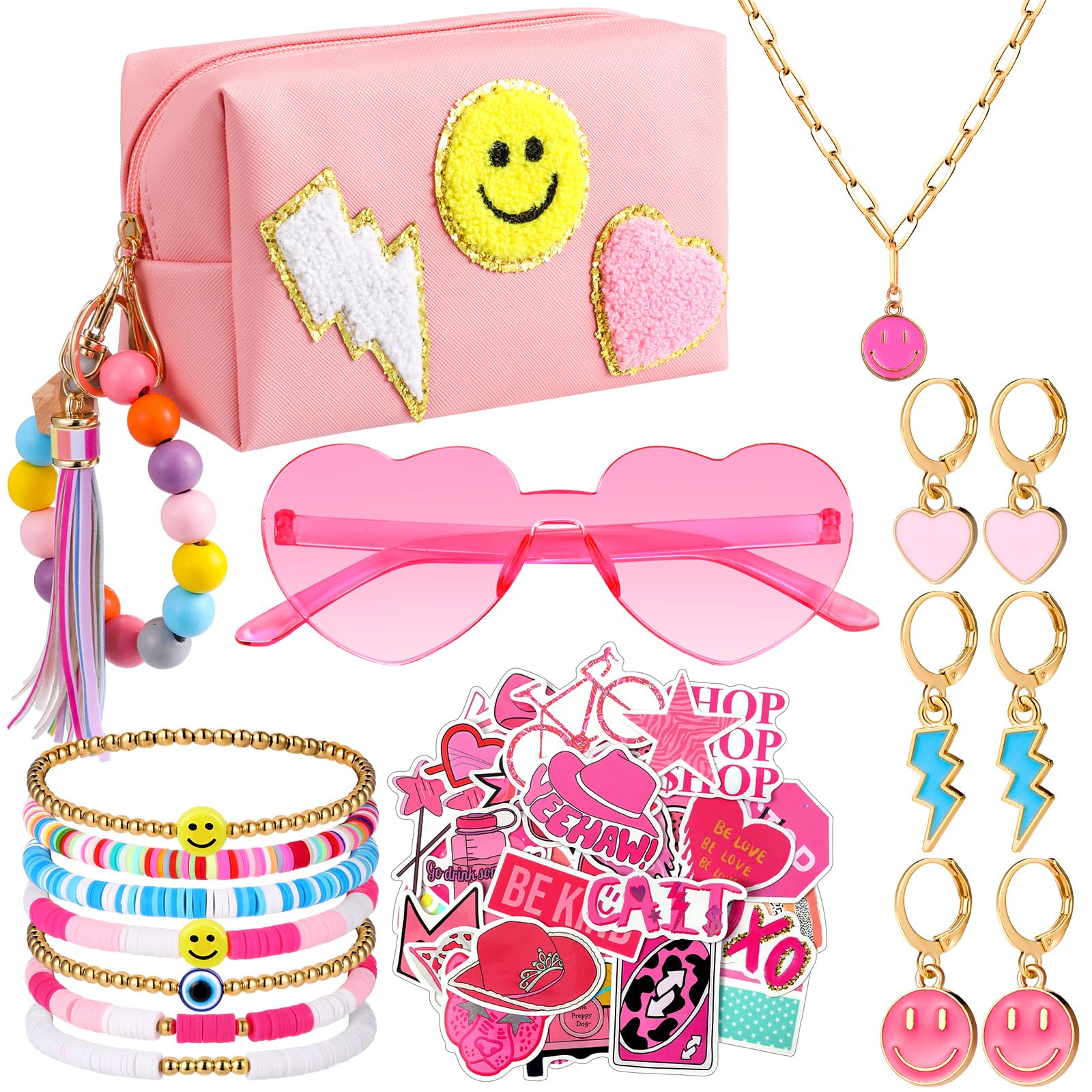 Amazon.com : Silkfly 64 Pcs Preppy Makeup Bag Set Waterproof Cosmetic ...