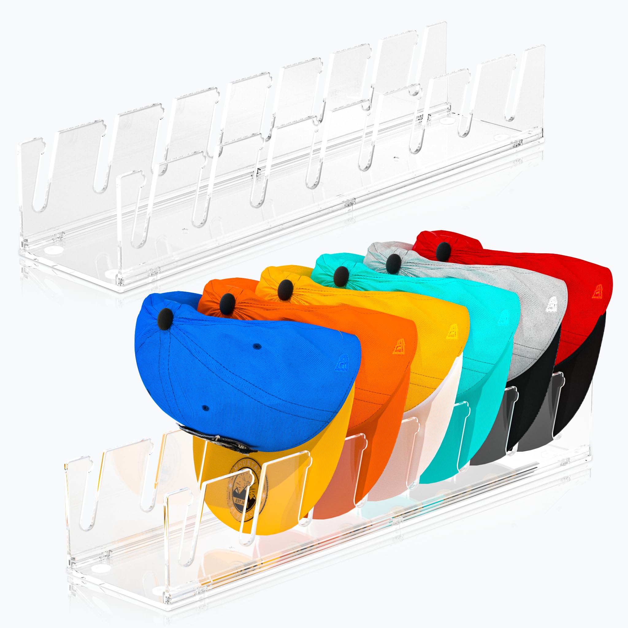 Amazon.com: Meeenmiil Hat Organizer for Baseball Caps 2 Pack, Anti-slip ...