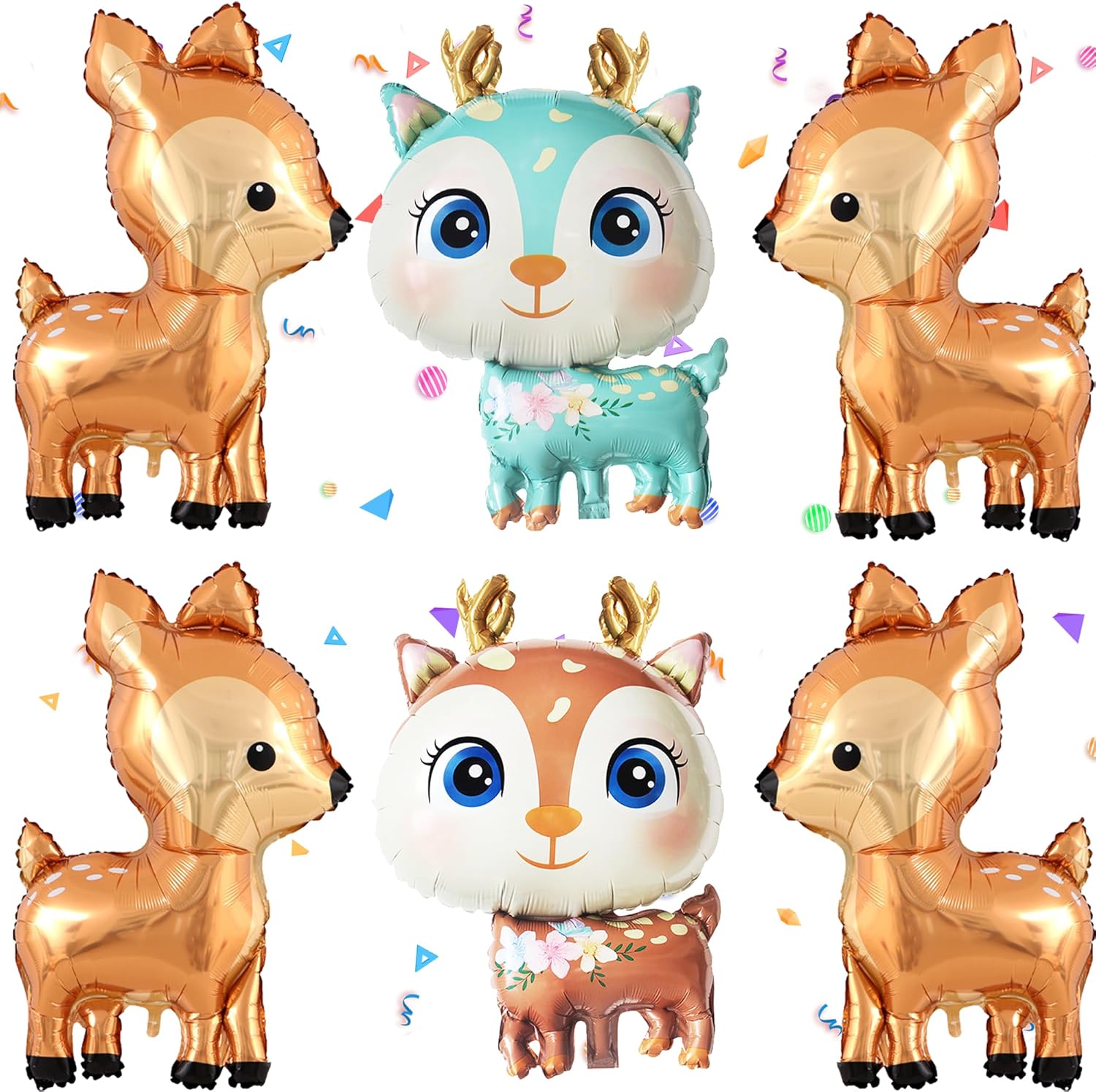 Amazon.com: 6 Pieces Deer Balloons Woodland Deer Shape Foil Balloons 30 ...