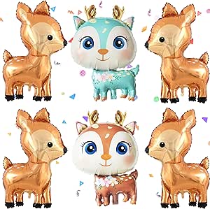 Amazon.com: 6 Pieces Deer Balloons Woodland Deer Shape Foil Balloons 30 ...
