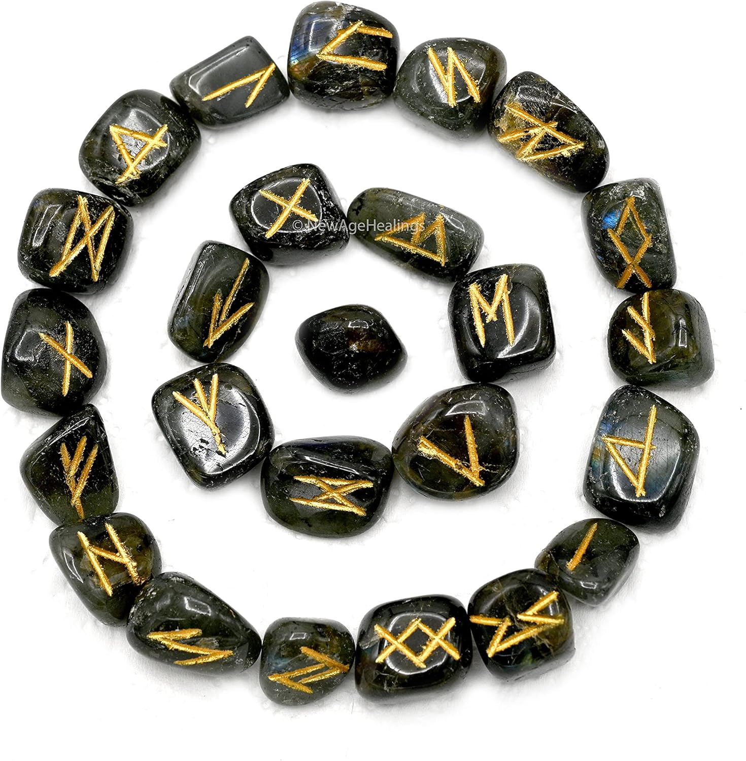 Amazon.com: Amazing Gemstone Labradorite Runes Crystal Runes Set of 25 ...
