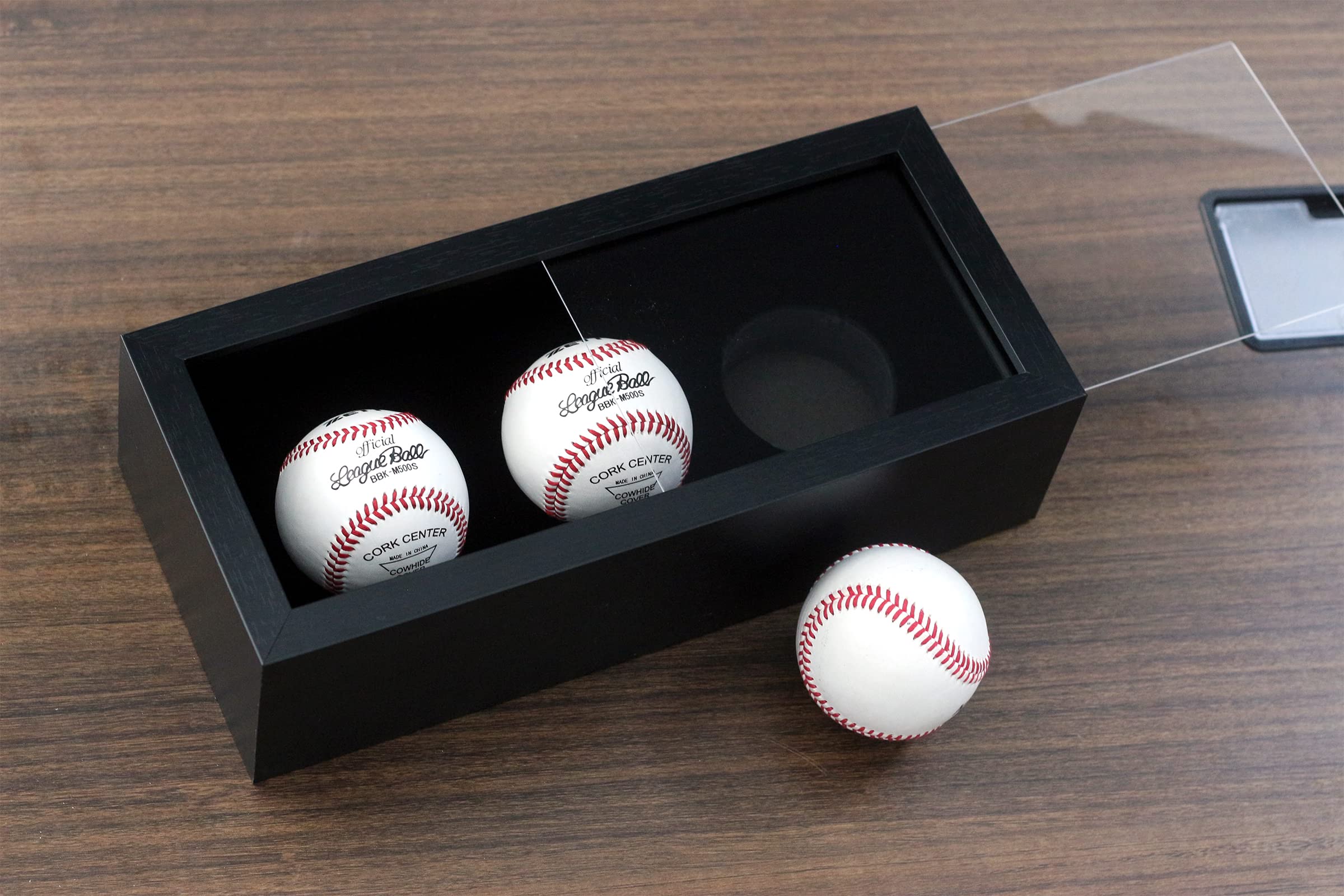 Snapklik.com : Bivitre Baseball Display Case For Balls,Wooden Case