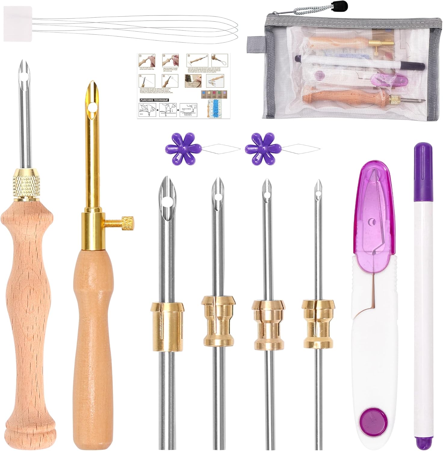 Amazon.com: Pllieay Punch Needle Kit for Craft Embroidery - 10PCS ...