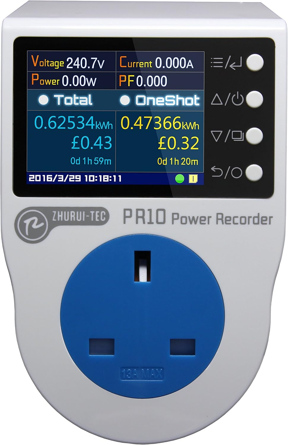 PR10-F BS/UK 13A power metering socekt/kwh meter/ 0.1~3250w/watt meter ...