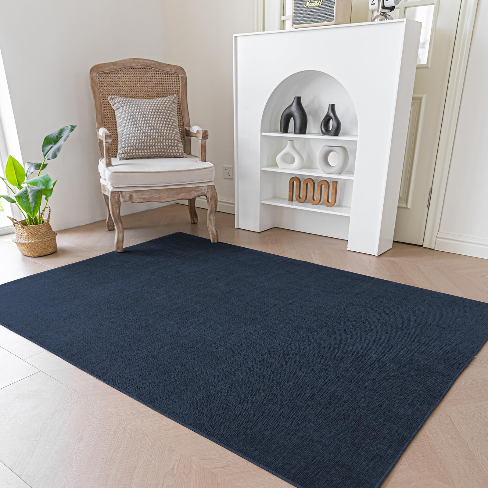 Evitany Rugs for Bedroom, Washable Short Pile Rug,Chenille Rugs Living ...
