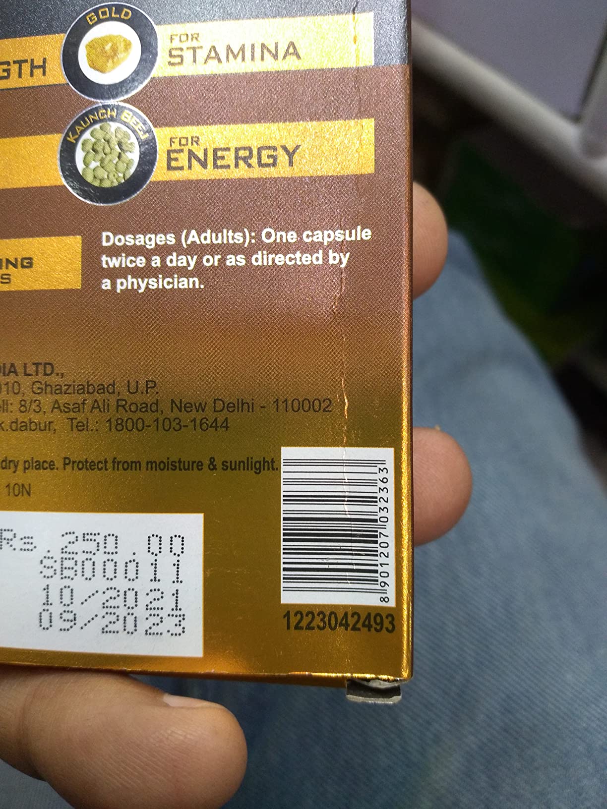 Dabur Musli Gold Capsules - 10 Capsules | 100% Ayurvedic Capsules for ...