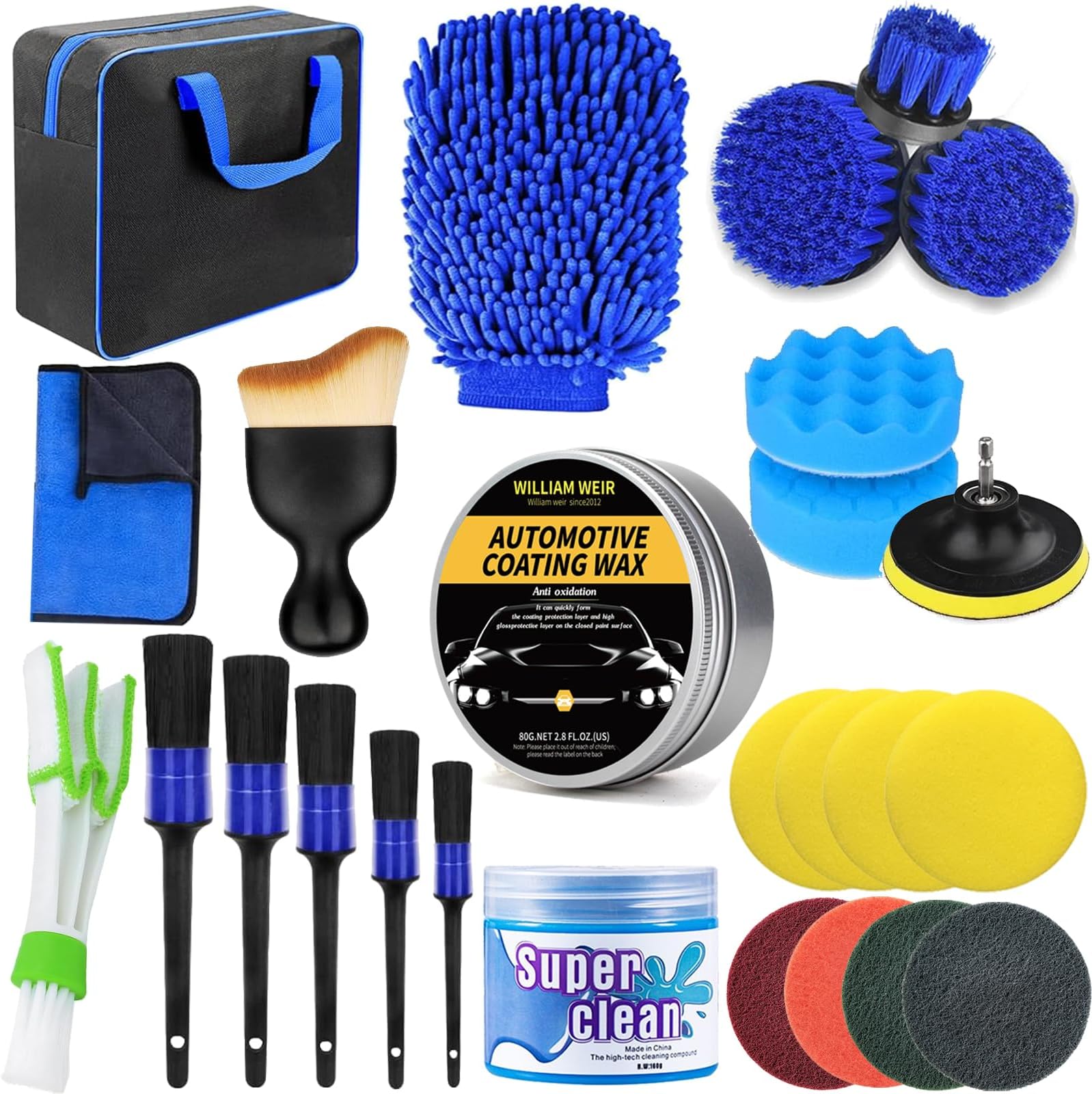 WANIX Car Cleaning Kit 29 Piece - Car Washing Kit for Cleaning Wheels ...