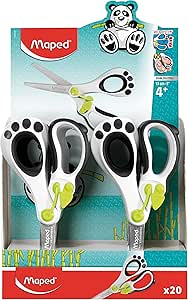 Maped Koopy Spring Scissors, 13cm, Black and White, Pack of 20 (137910 ...