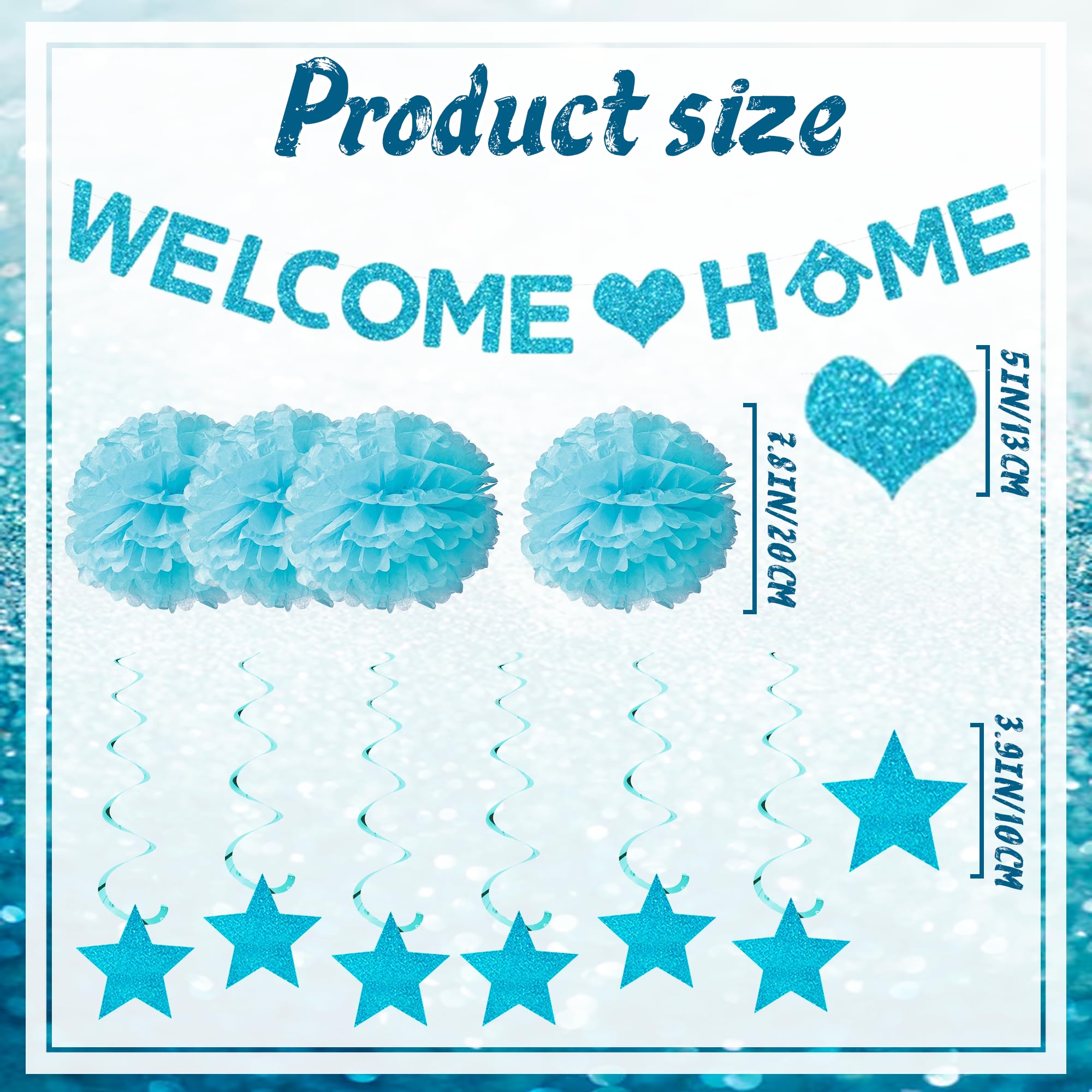 Wylario Welcome Home Decorations Banner – Blue Welcome Home Banner ...