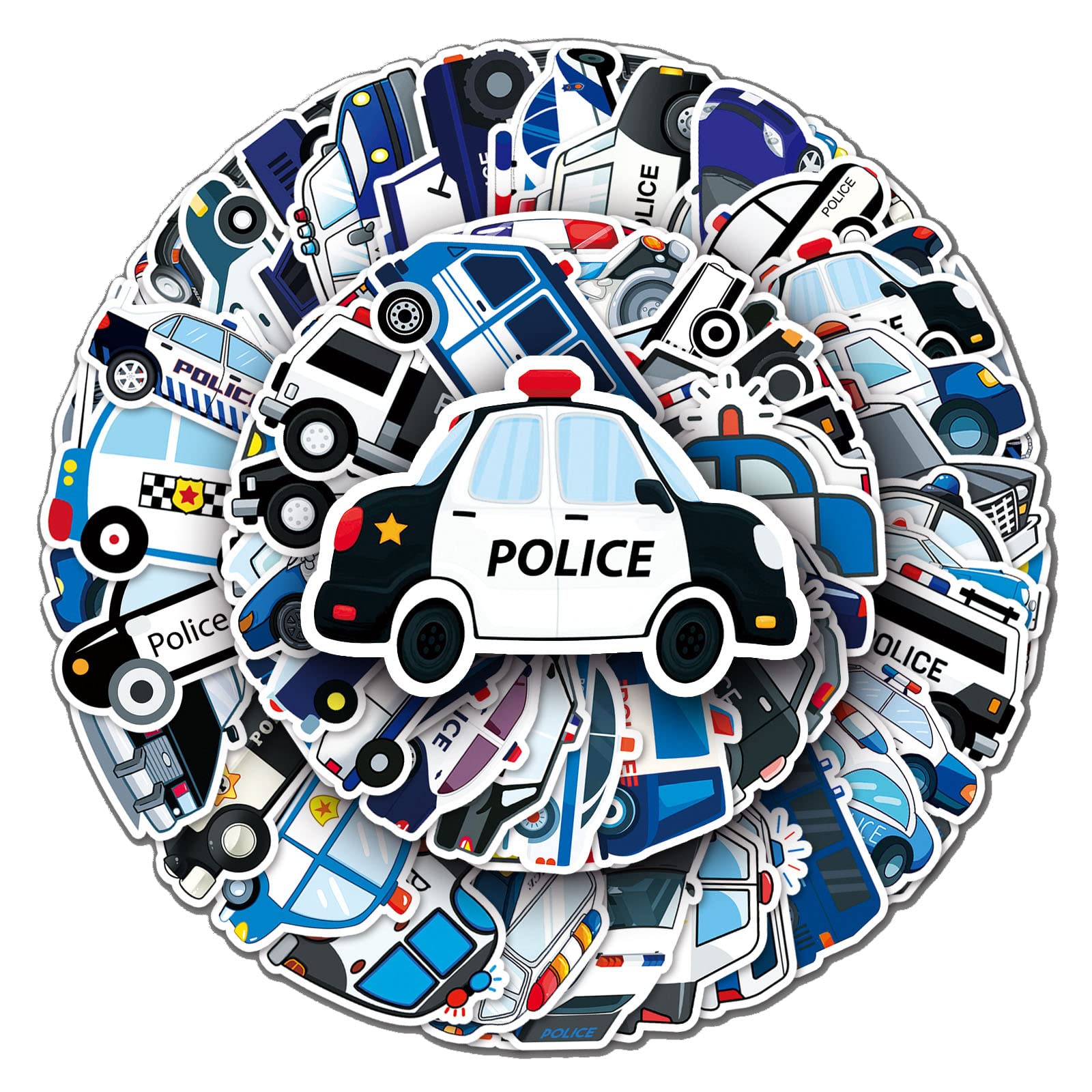 Amazon.com: Police Car Stickers 50Pcs Laptop Stickers Aesthetic,Police ...