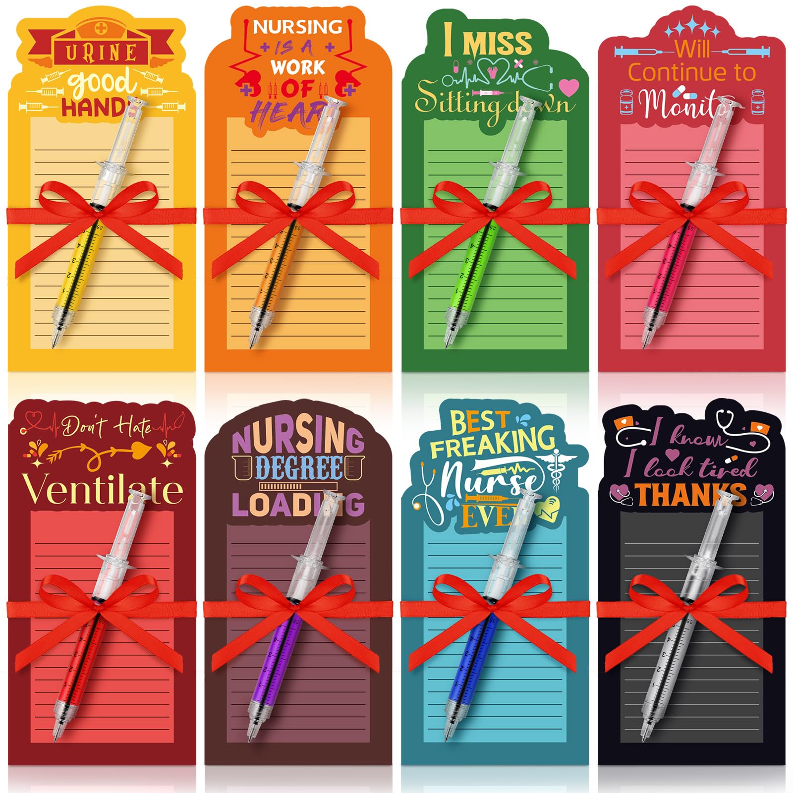 Amazon.com : Laumoi 8 Sets Nurse Notepad Nurse Die Cut Note Pad with ...