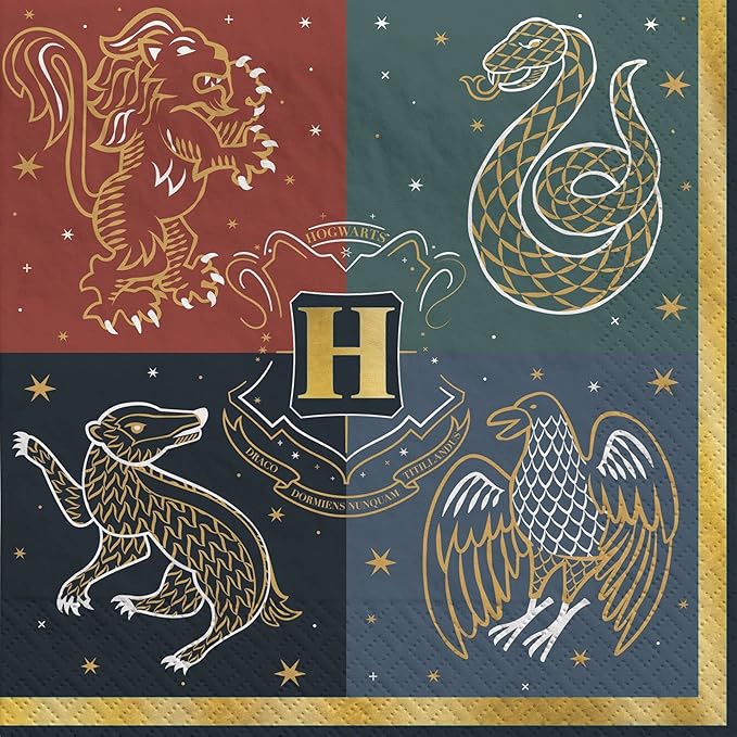 Amazon.com: Harry Potter Hogwarts United Paper Party Napkins - 5" x 5 ...