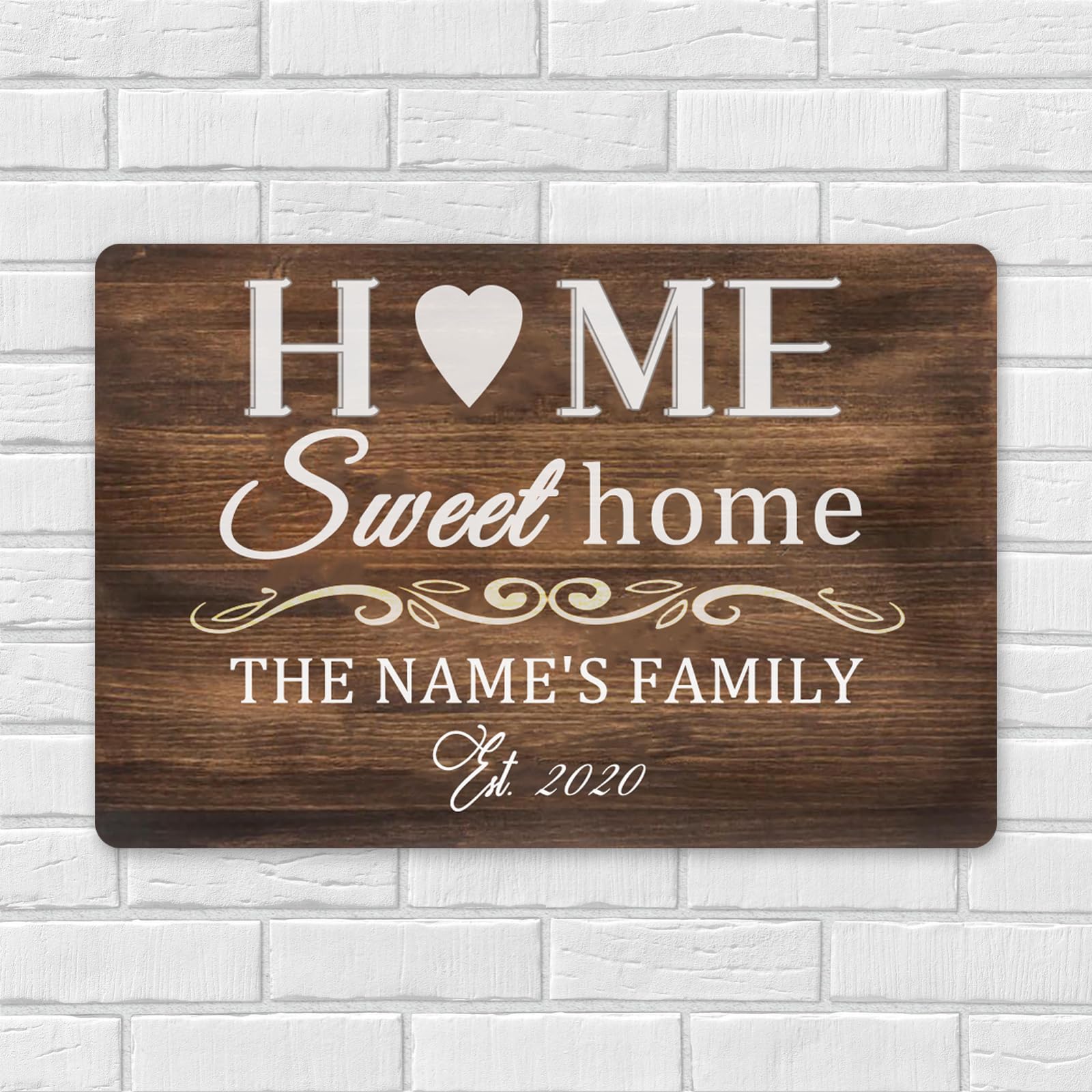 Amazon.com : Personalized Home Sweet Sign Wall Decor Custom Family Name ...