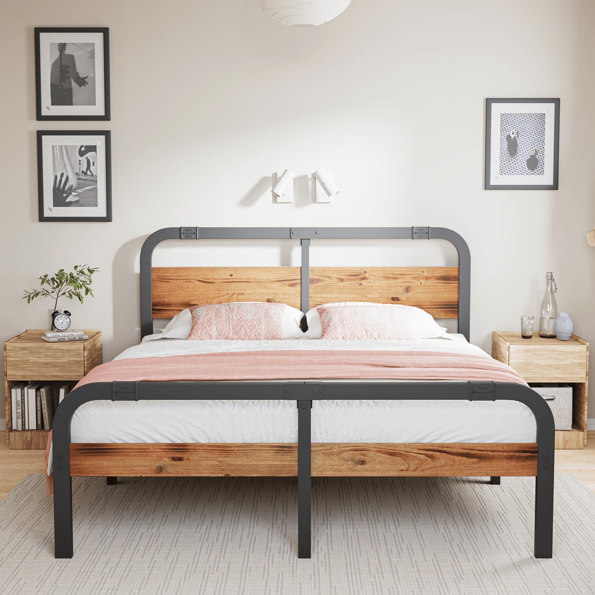 ZIYOO 14" Heavy Duty California King Bed Frame, Cal King Bed Frame with ...