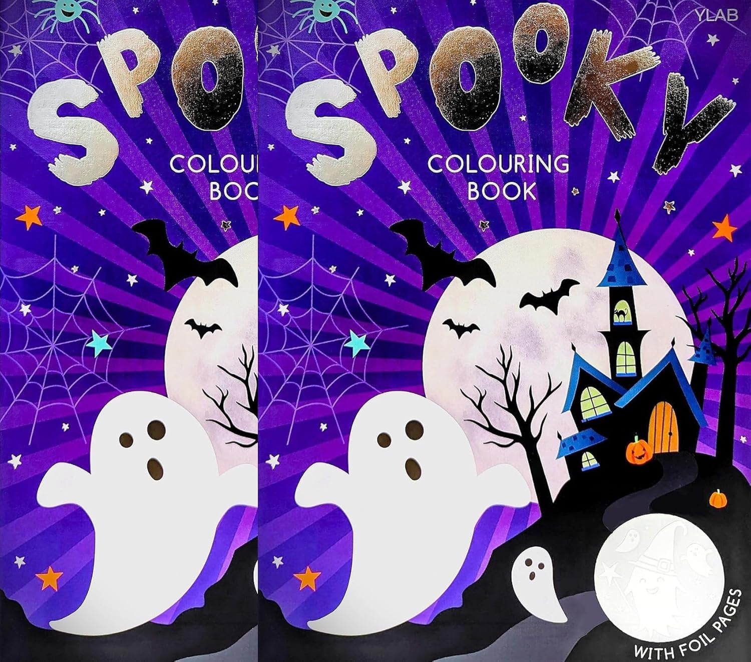 2 Pack – Halloween Colouring Books – 24 Spooky Pages Each with Foil ...