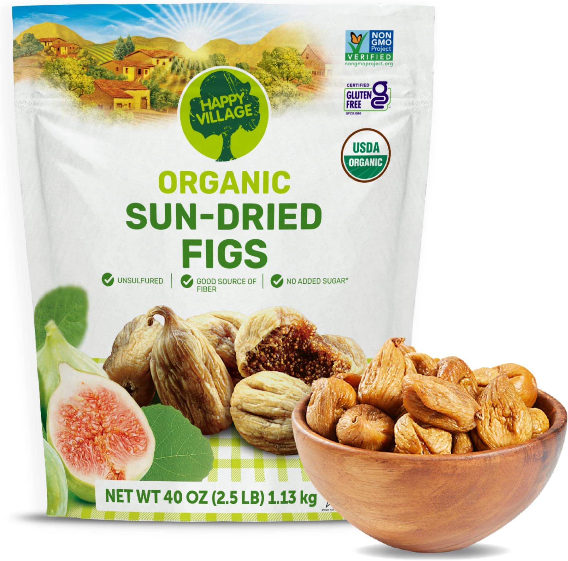 Amazon.com: Happy Village Organic Turkish Dried Figs, No Sugar Added ...