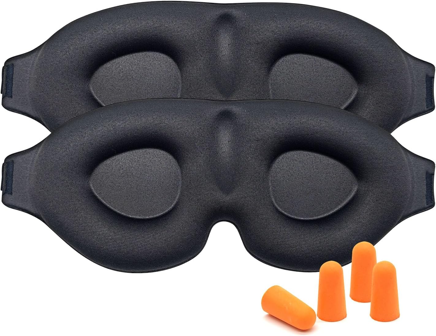 Ainkou 2pcs Black 3D Sleep Eye Masks, No Eye Pressure Sleeping Mask 100 ...