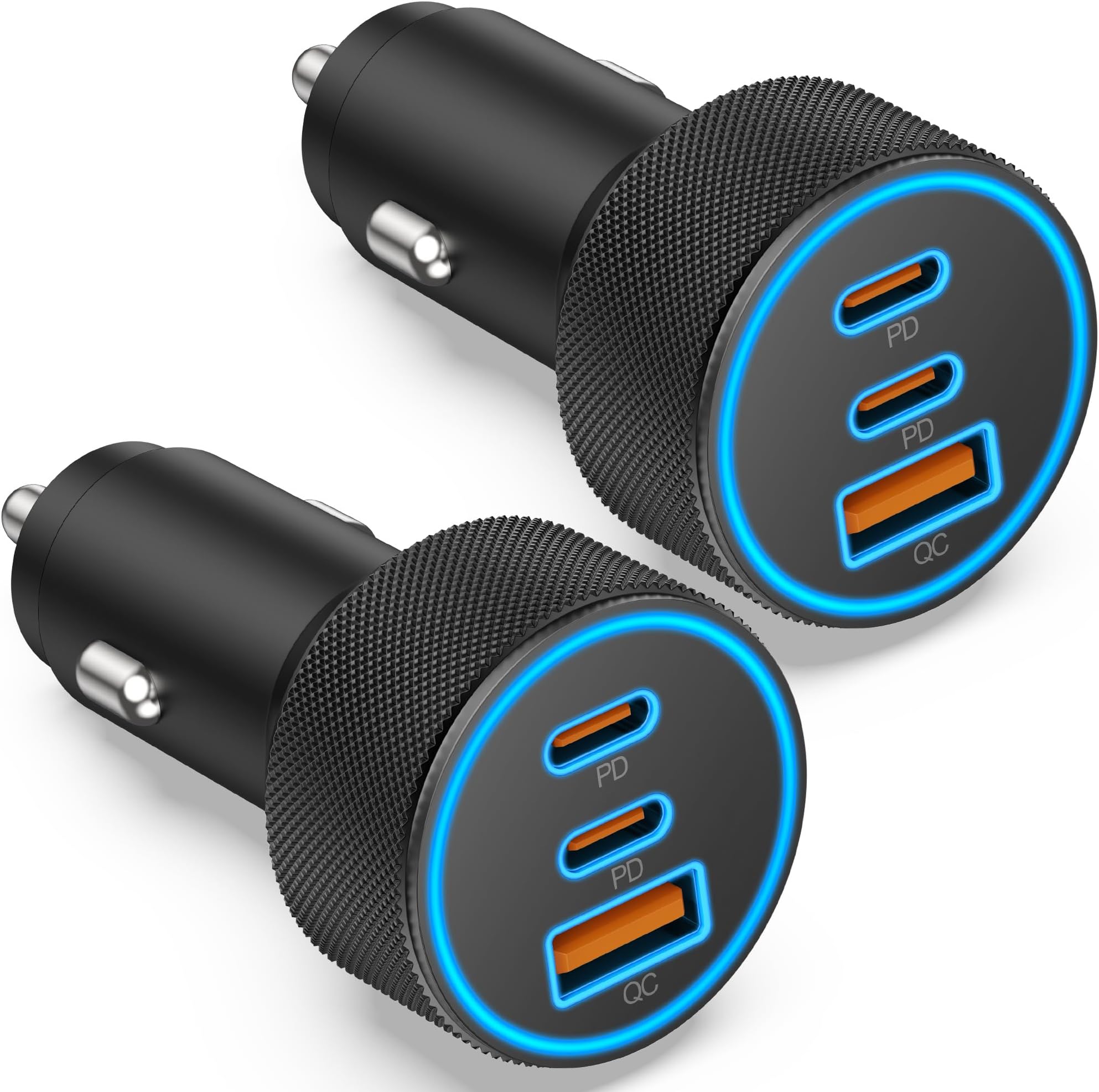 Amazon.com: USB C Car Charger, 2Pack 3-Port 67W Dual USB-C & USB-A ...