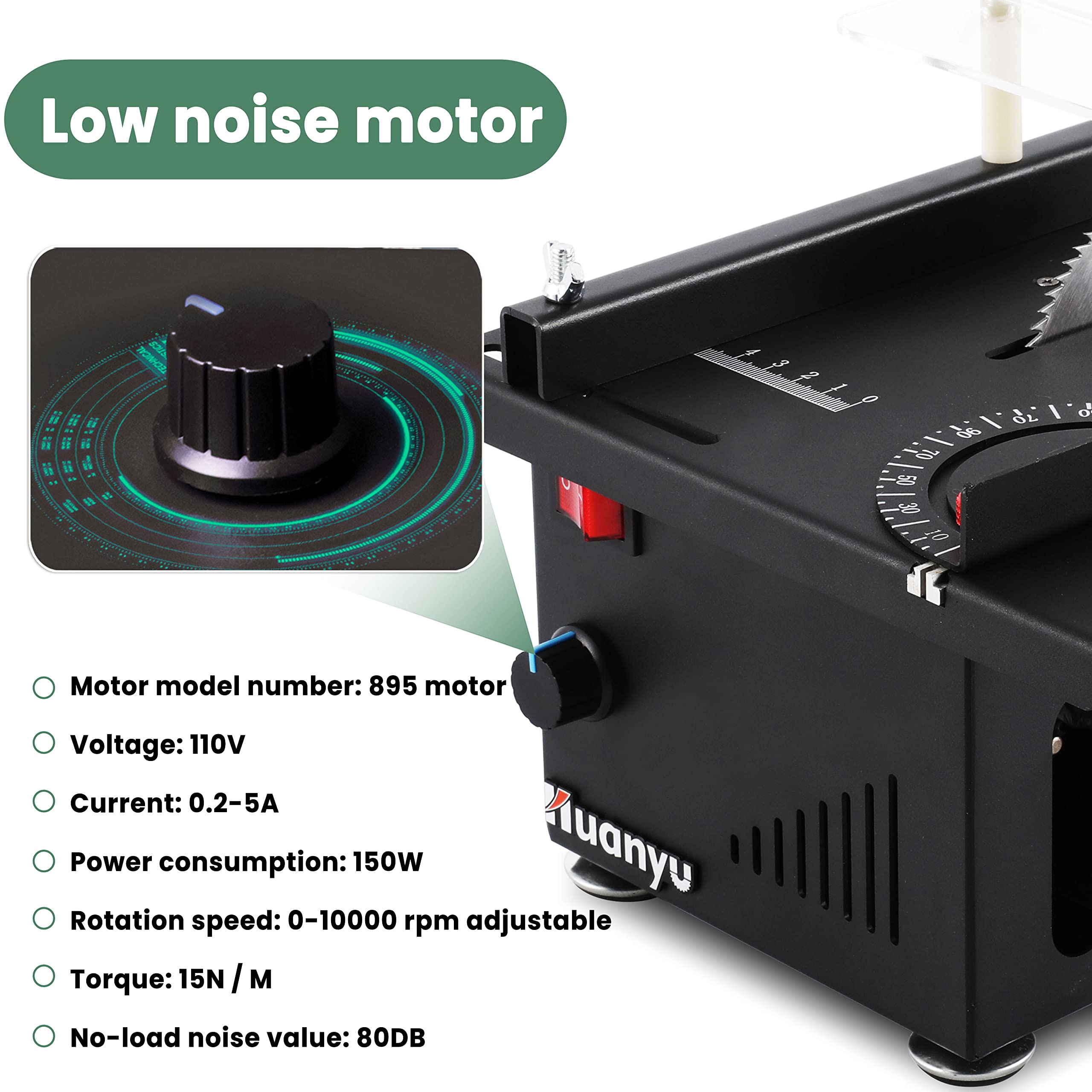 Huanyu Mini Table Saw 30MM Upgraded Precision Table Saws Woodworking ...