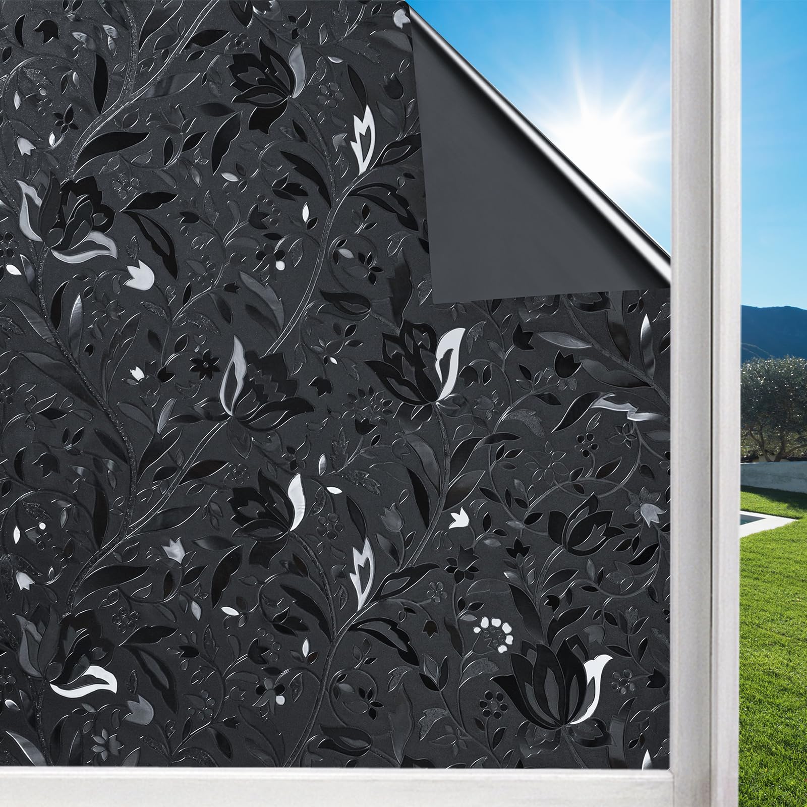 Amazon.com: Niviy Blackout Window Film 100% Light Blocking Window Cover ...