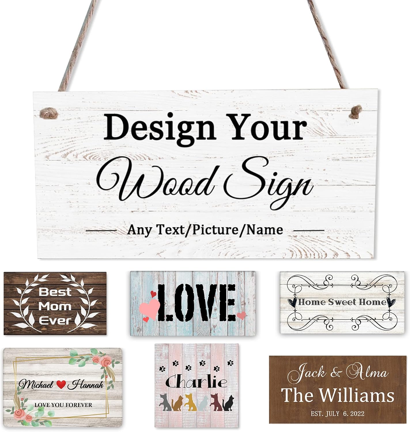 Amazon.com: Personalized Wood Signs, Farmhouse Decor - Custom Family ...