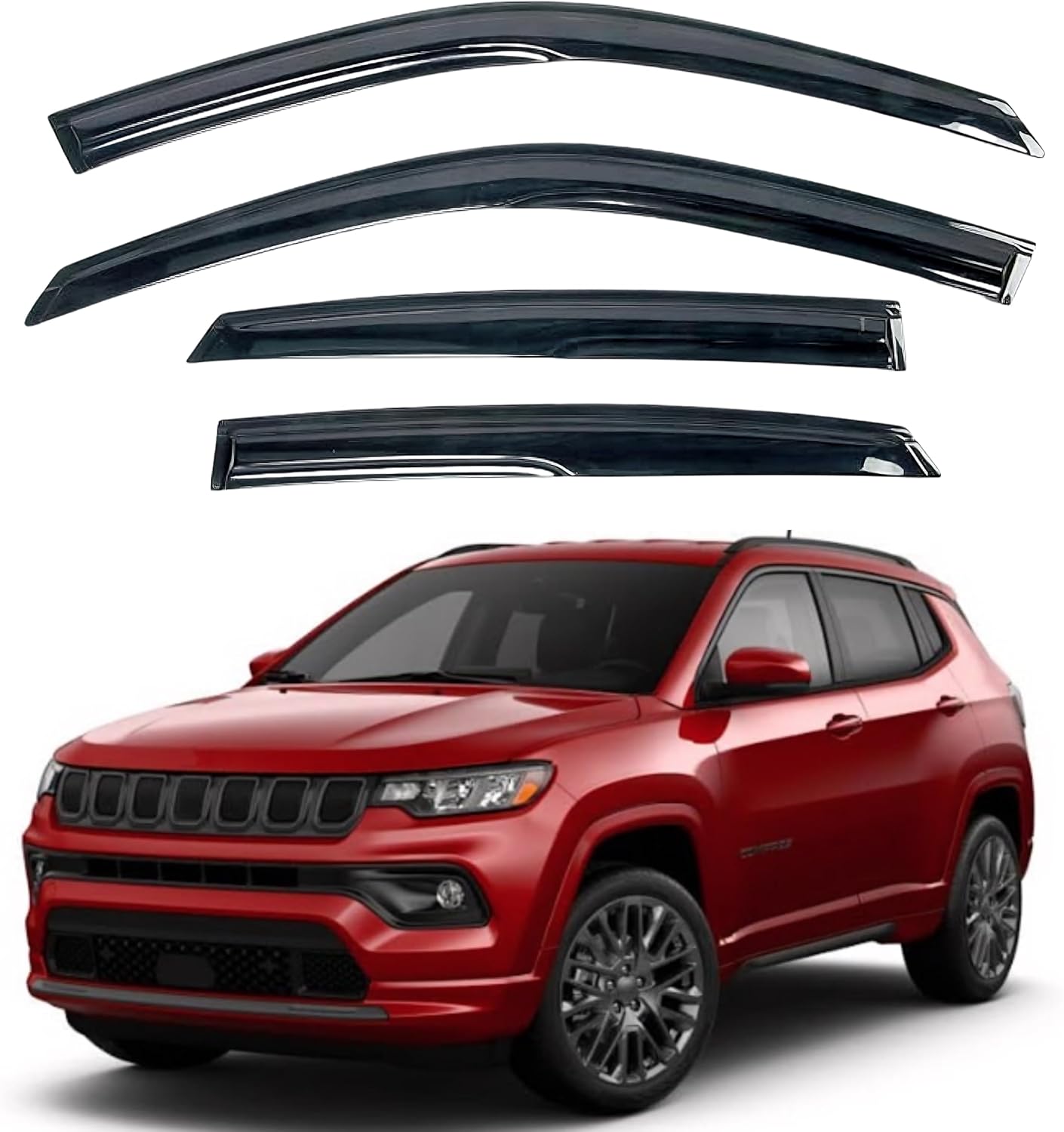 Amazon.com: KPY Window Visor Compatible with Jeep Compass 2017-2024 ...