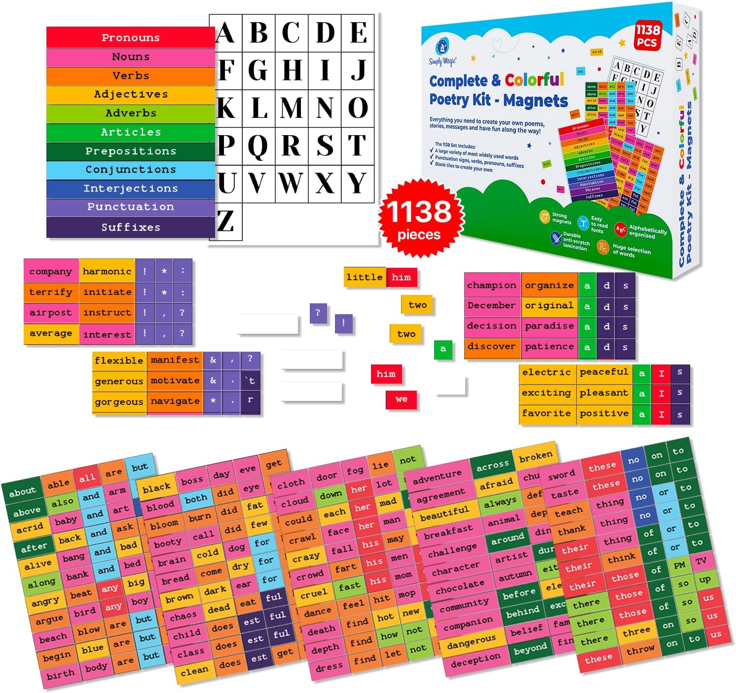 Amazon.com: Sight Word Magnets - 632 Magnets Including All 220 Dolch ...
