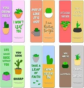 Cactus and Succulents Quotes Bookmarks (60-Pack) - Premium Gift Set ...