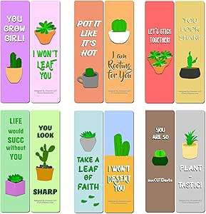 Amazon.com : Creanoso Cactus and Succulents Quotes Bookmarks (30-Pack ...