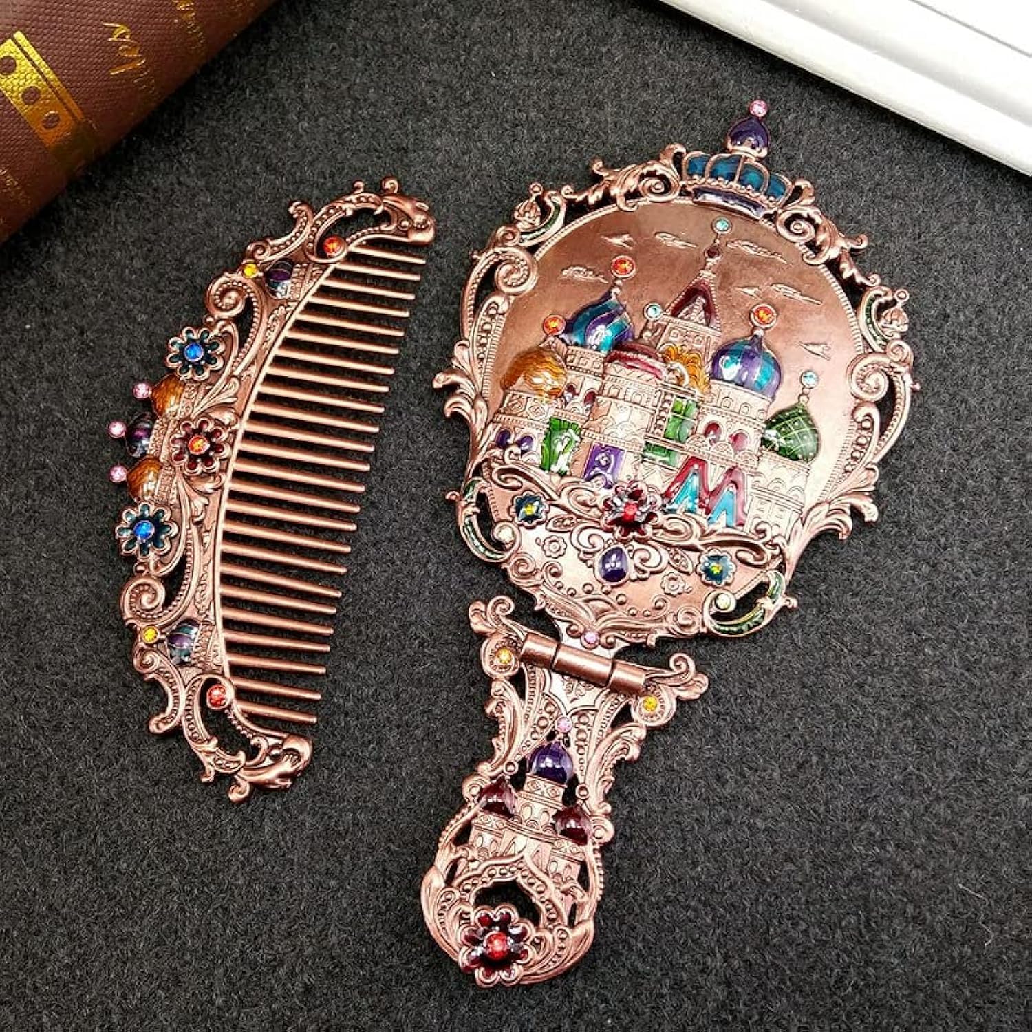 Amazon.com: BYVUTE Handheld Mirror Set, Vintage Makeup Mirror and Comb ...