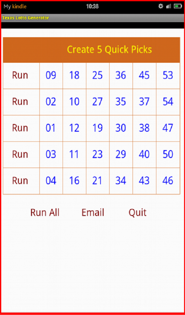 Texas Lotto Generator - App on Amazon Appstore