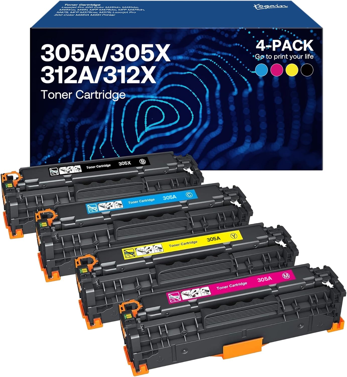Amazon.com: 305A Toner Cartridge Compatible for HP 305A 305X 4 Pack CE410A High Yield for ...