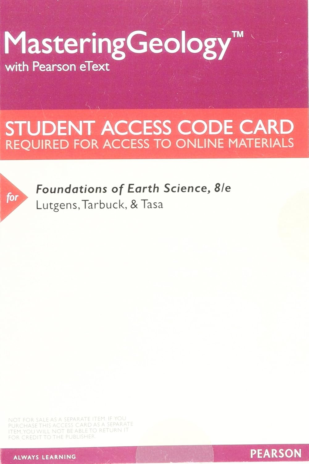 Amazon.com: Mastering Geology with Pearson eText - ValuePack Access Card - for Foundations of ...