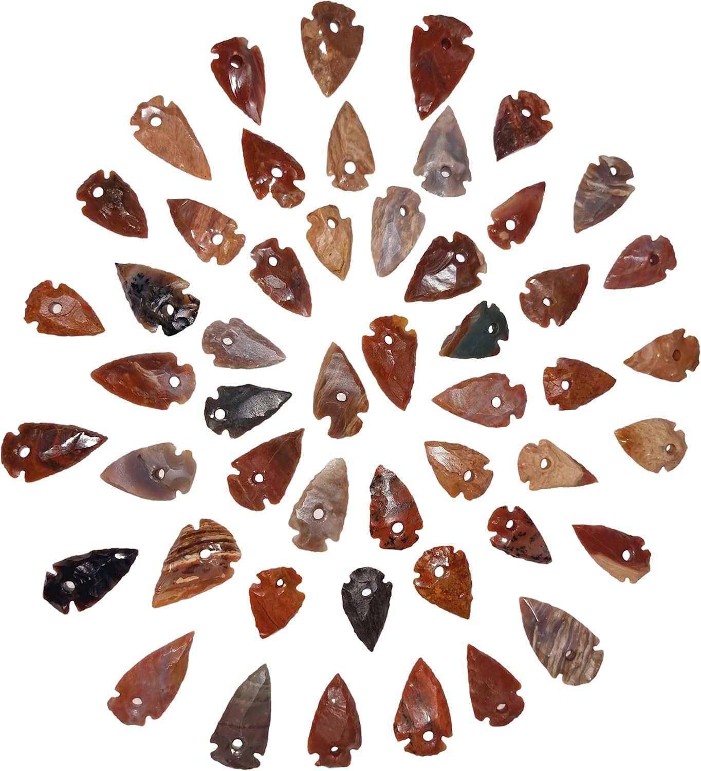 Amazon.com: texasrun 50PCS Agate Arrowhead Pendants-Natural Gemstones ...