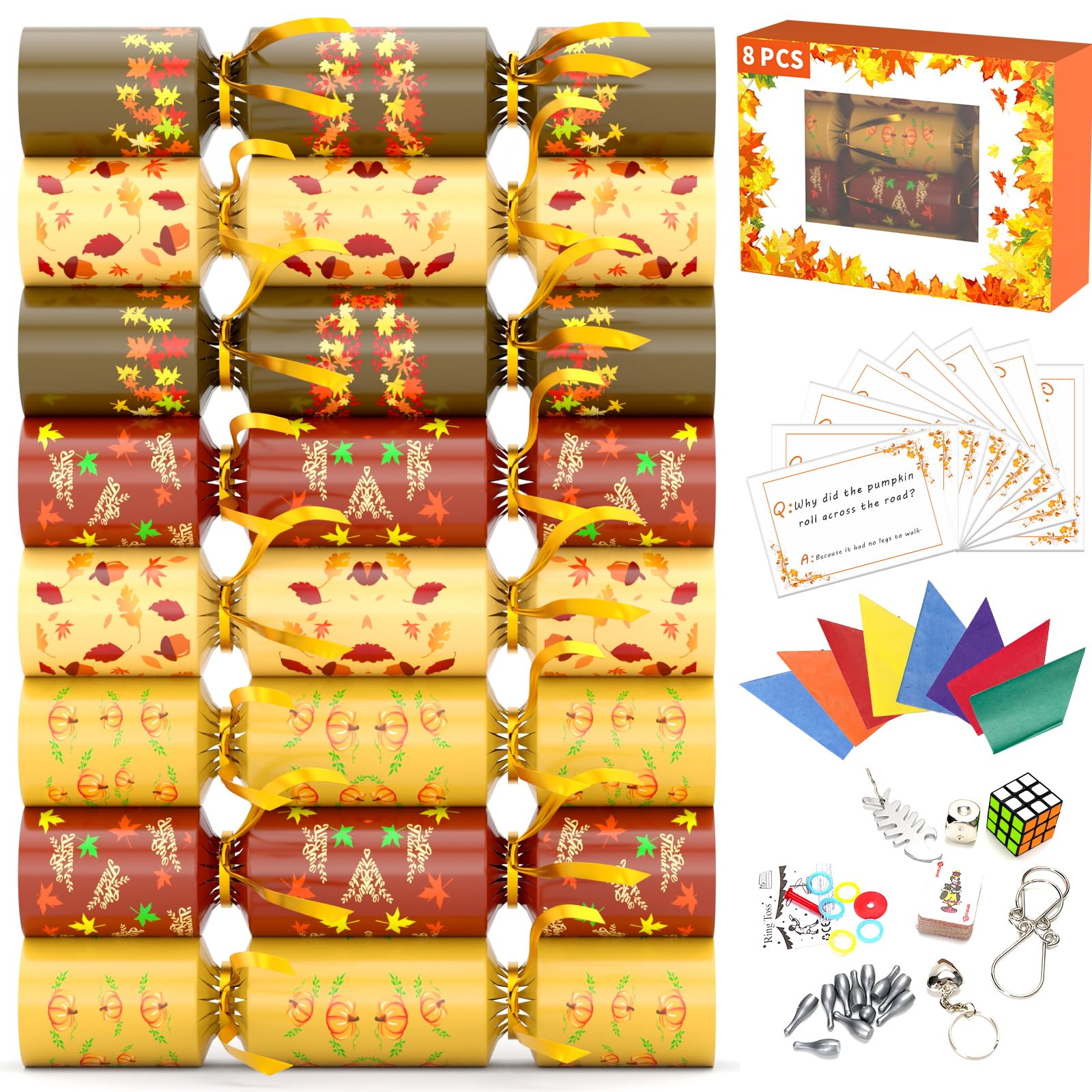 Amazon.com: LASGU Thanksgiving Party Table Favors Set, 8 Pack No-Snap ...