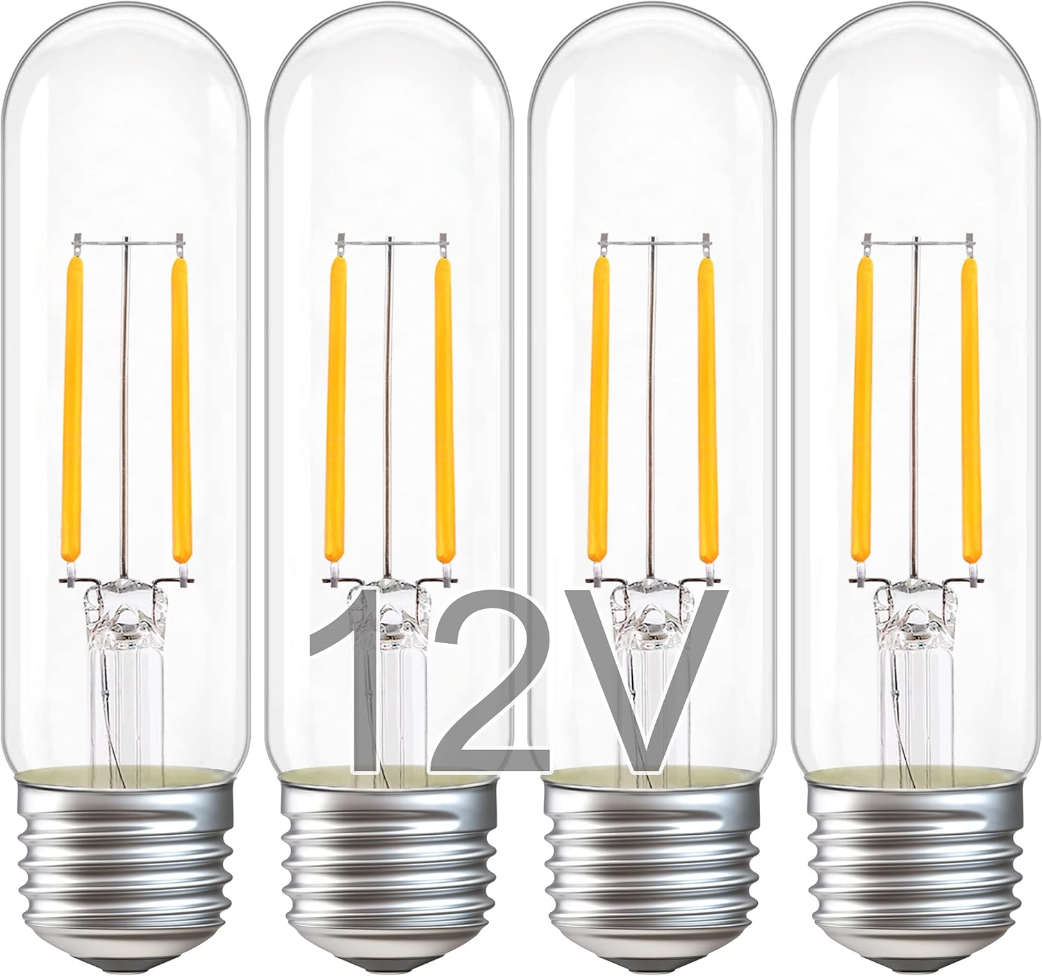 TOKCON 12V T10 Edison LED Light Bulbs - Soft Warm 2700K 2W (Only for 12 ...