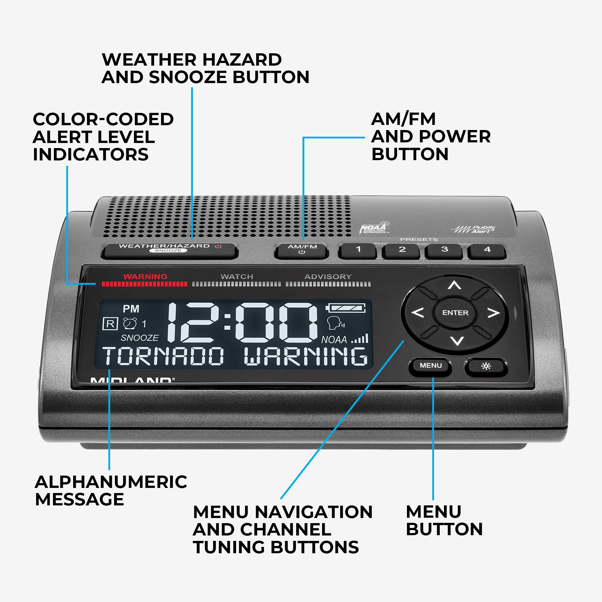 Snapklik.com : Midland - WR400 Weather Radio Deluxe - NOAA Emergency ...