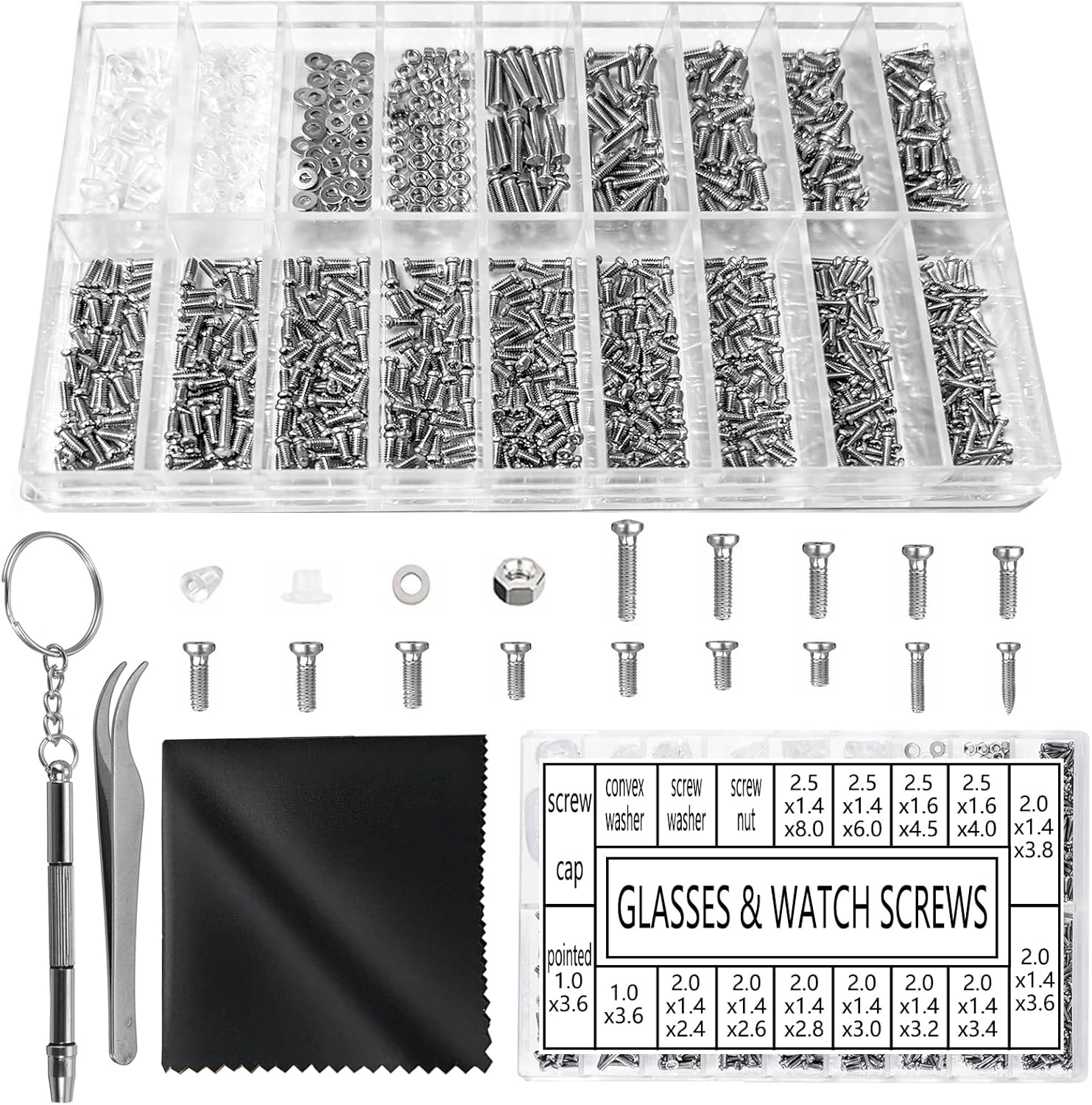 Glasses Repair Kit, 1000 pcs Eye Glasses Repair Kit with Screws ...