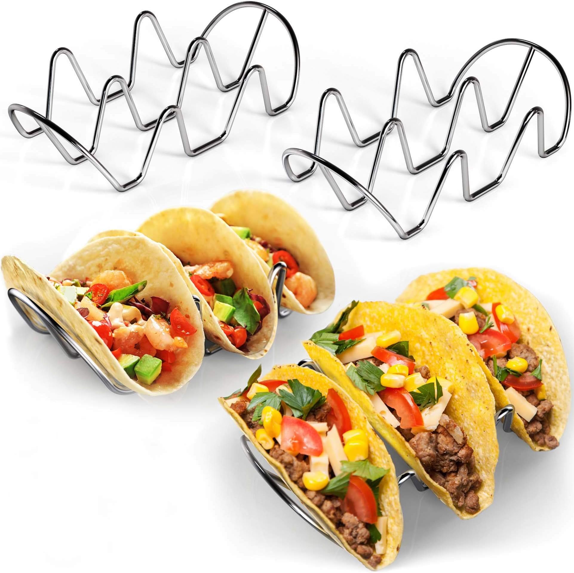 Amazon.com: Colorful Taco Holder Stands - Set of 12 with 2 Condiment ...
