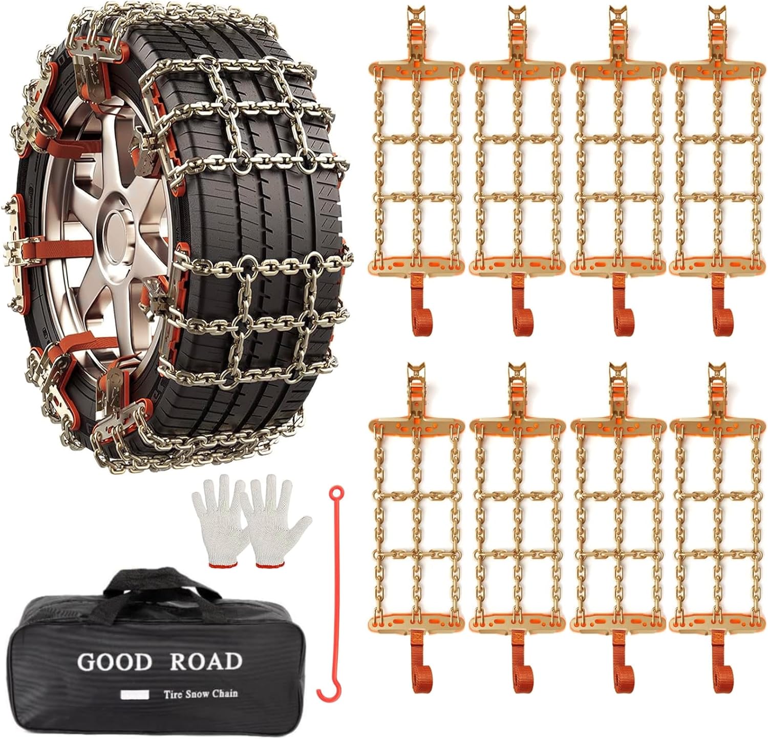 Amazon.com: HAIYEATBNB Snow Chains,8 Pack Tire Chains for Car, Pick Up ...