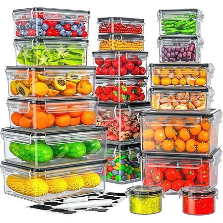 Amazon.com: HOMETALL 40 PCS Food Storage Containers with Lids Airtight ...