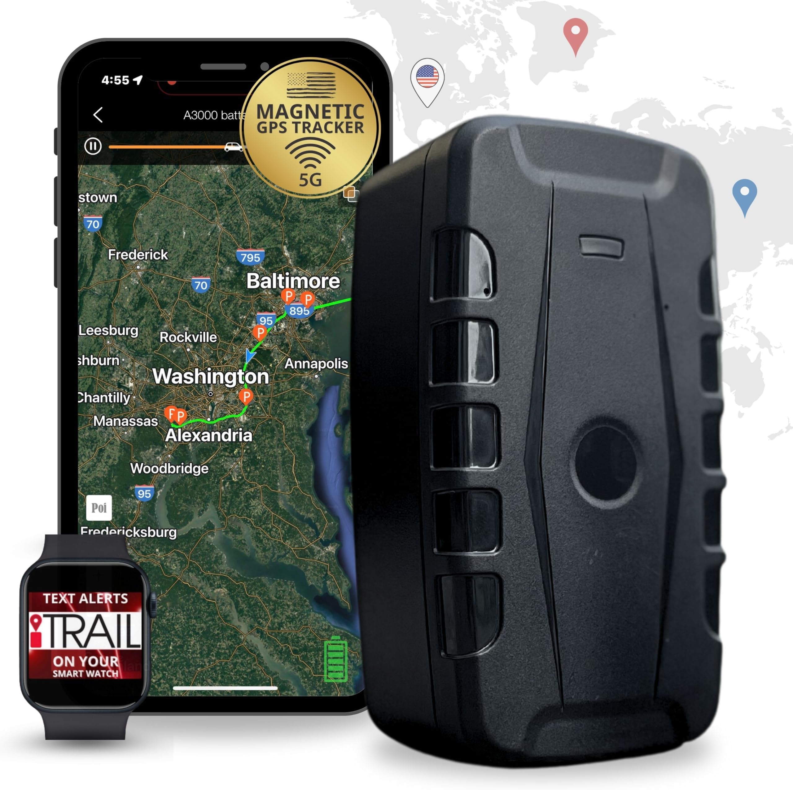 Amazon.com: Magnetic GPS Tracker - 5G, Secure & Hidden, Long Battery ...
