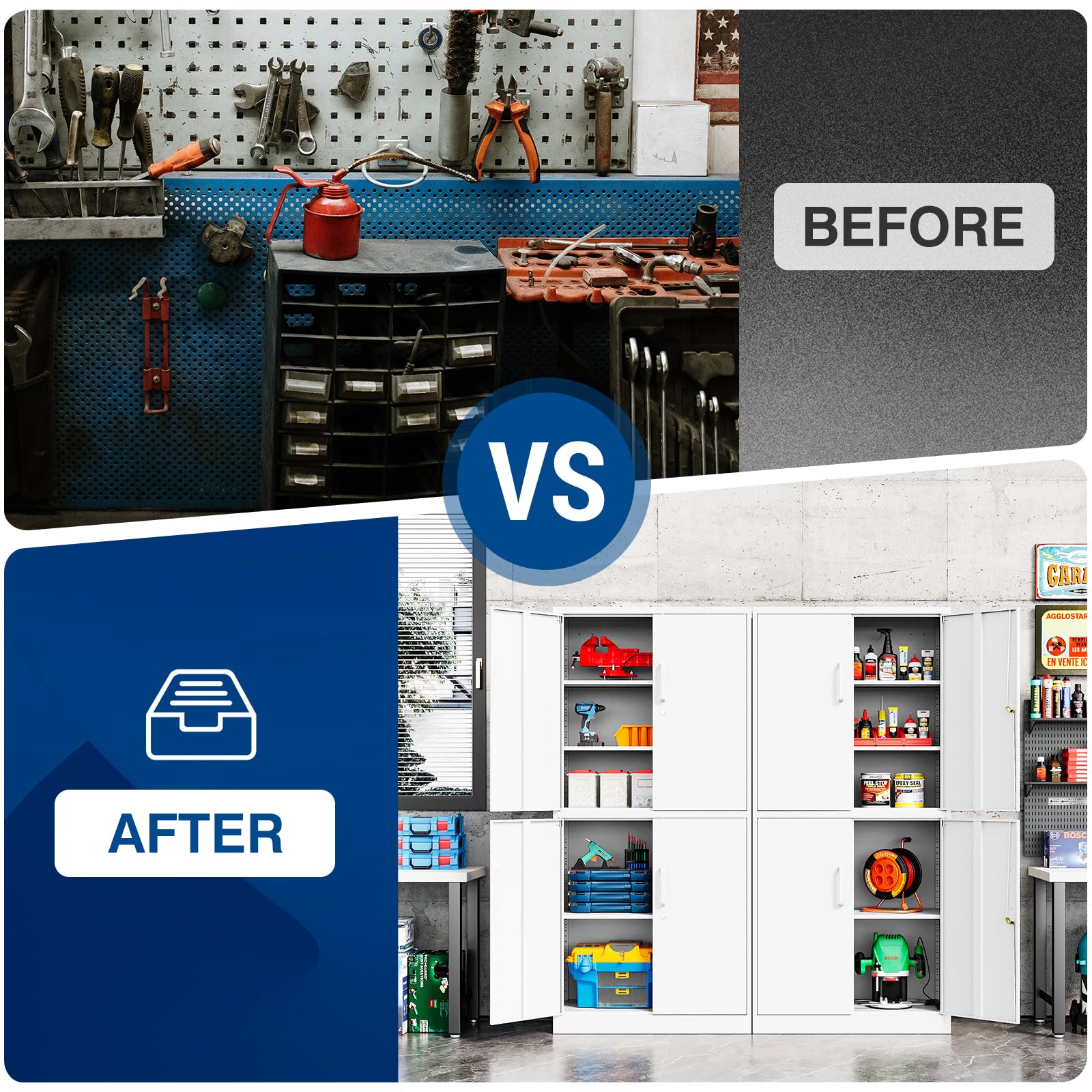 Snapklik.com : Fesbos 71” Metal Storage Lockable Heavy Duty File ...