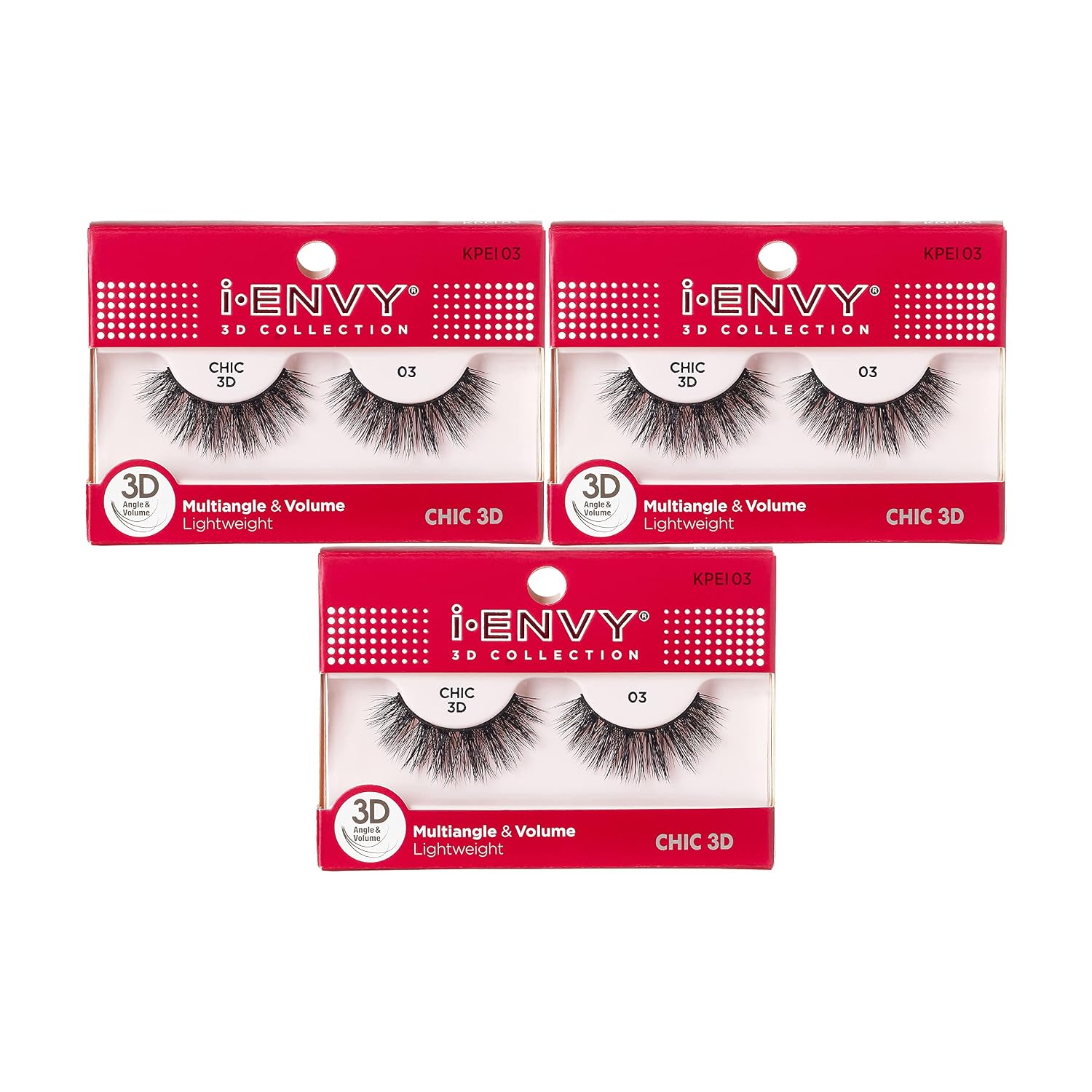 Amazon.com: i-Envy 3 Pairs False Eyelashes 3D Glam Collection Multi ...
