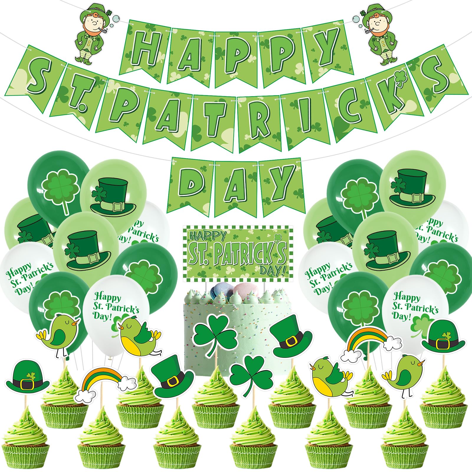 Snapklik.com : 32pcs St Patricks Day Banners,St Patricks Day ...