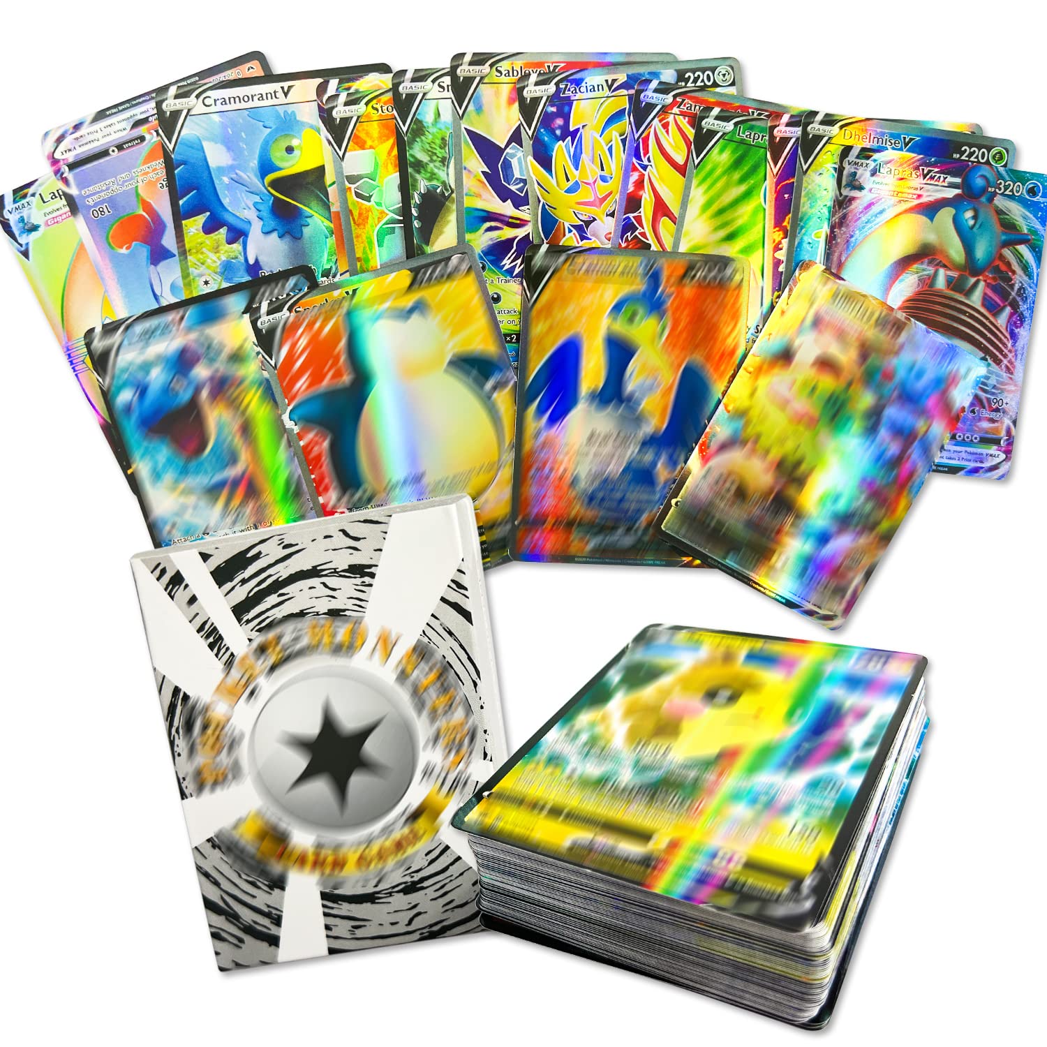 Buy 64Pcs V VMAX MEGA Shiny Collectible Cards Vmax Rares Cards, Cartoon ...